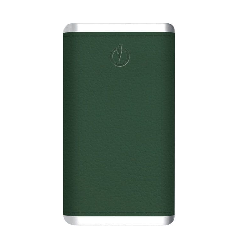 Forest Green Leather Wireless Power Bank: Charge On-The-Go - Phunkee Tree